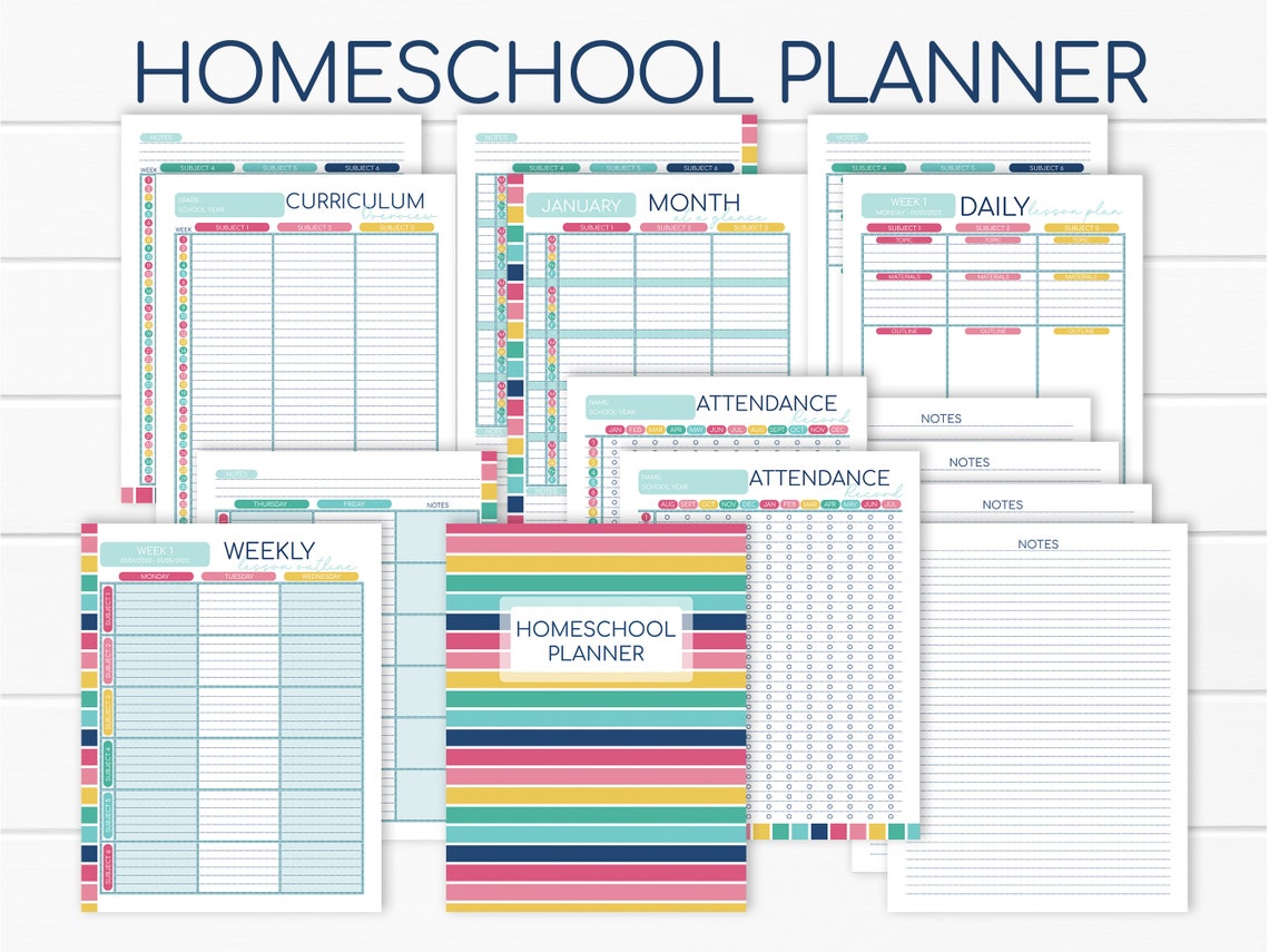 Homeschool Curriculum Planner Homeschool Organizer Daily - Etsy