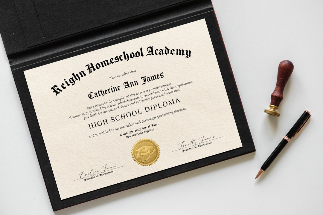 Editable Homeschool Diploma Template, High School Diploma, High School ...