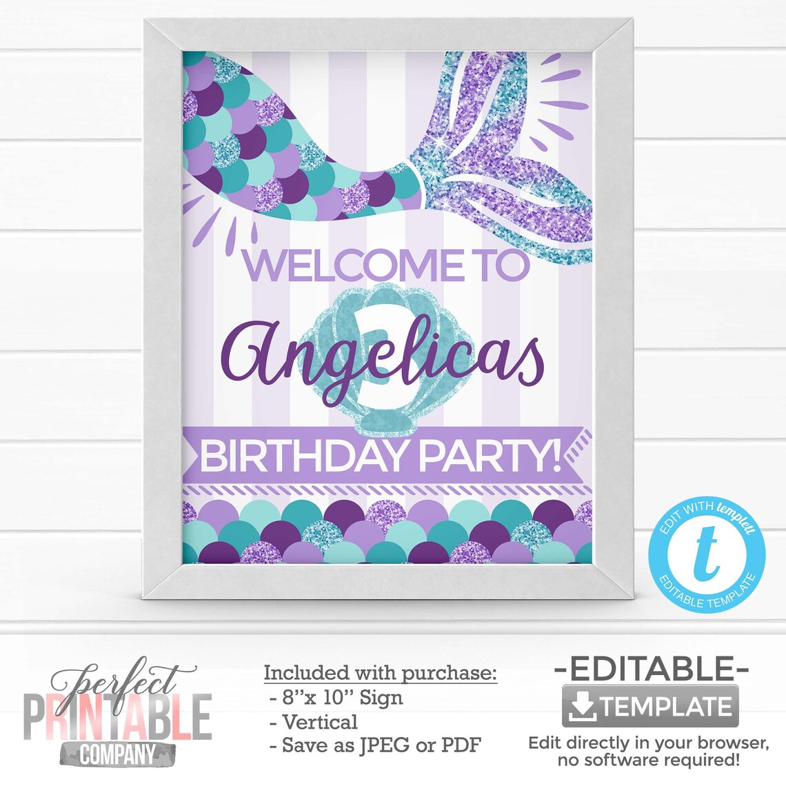 Mermaid Welcome Sign Mermaid Happy Birthday Sign Mermaid - Etsy