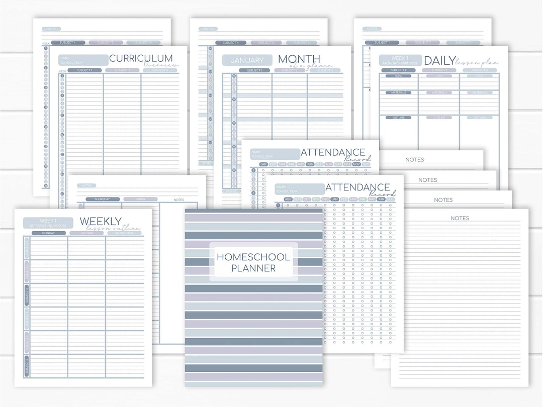 Homeschool Curriculum Planner Organizer Overview Daily Weekly Monthly ...