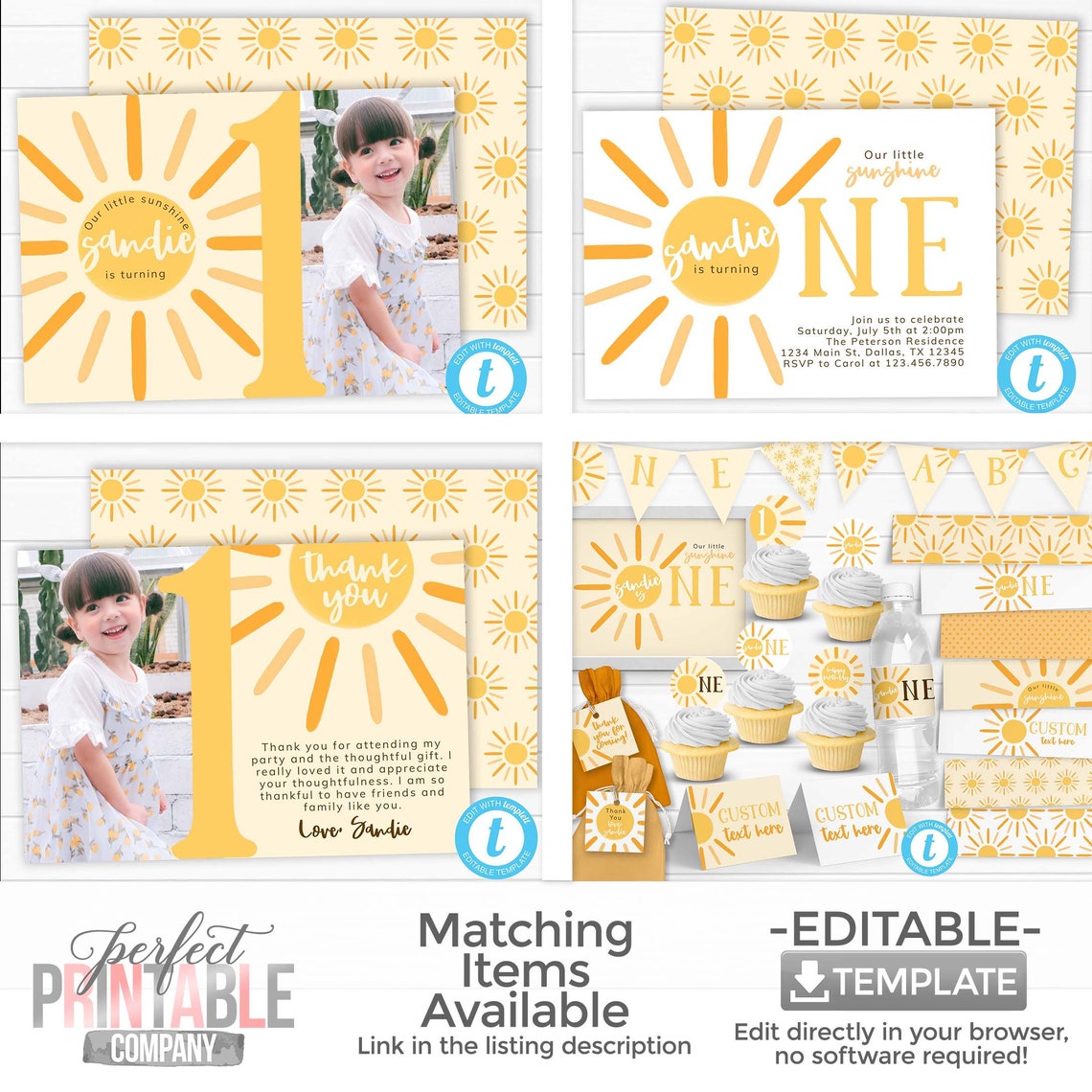 You Are My Sunshine Birthday Party Decorations Summer - Etsy