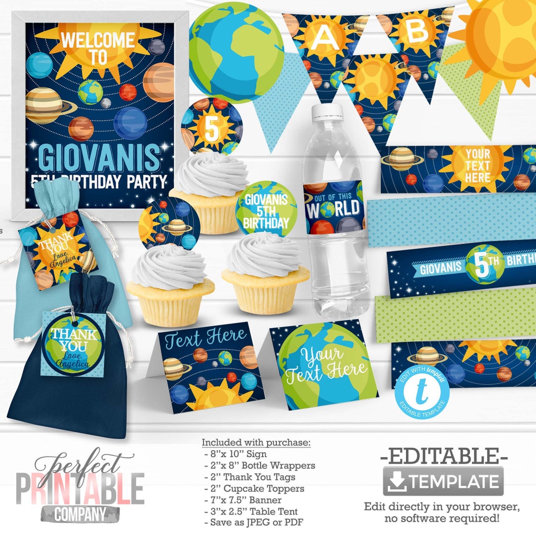 Outer Space Birthday Decorations, Planet Birthday Decorations, Solar ...