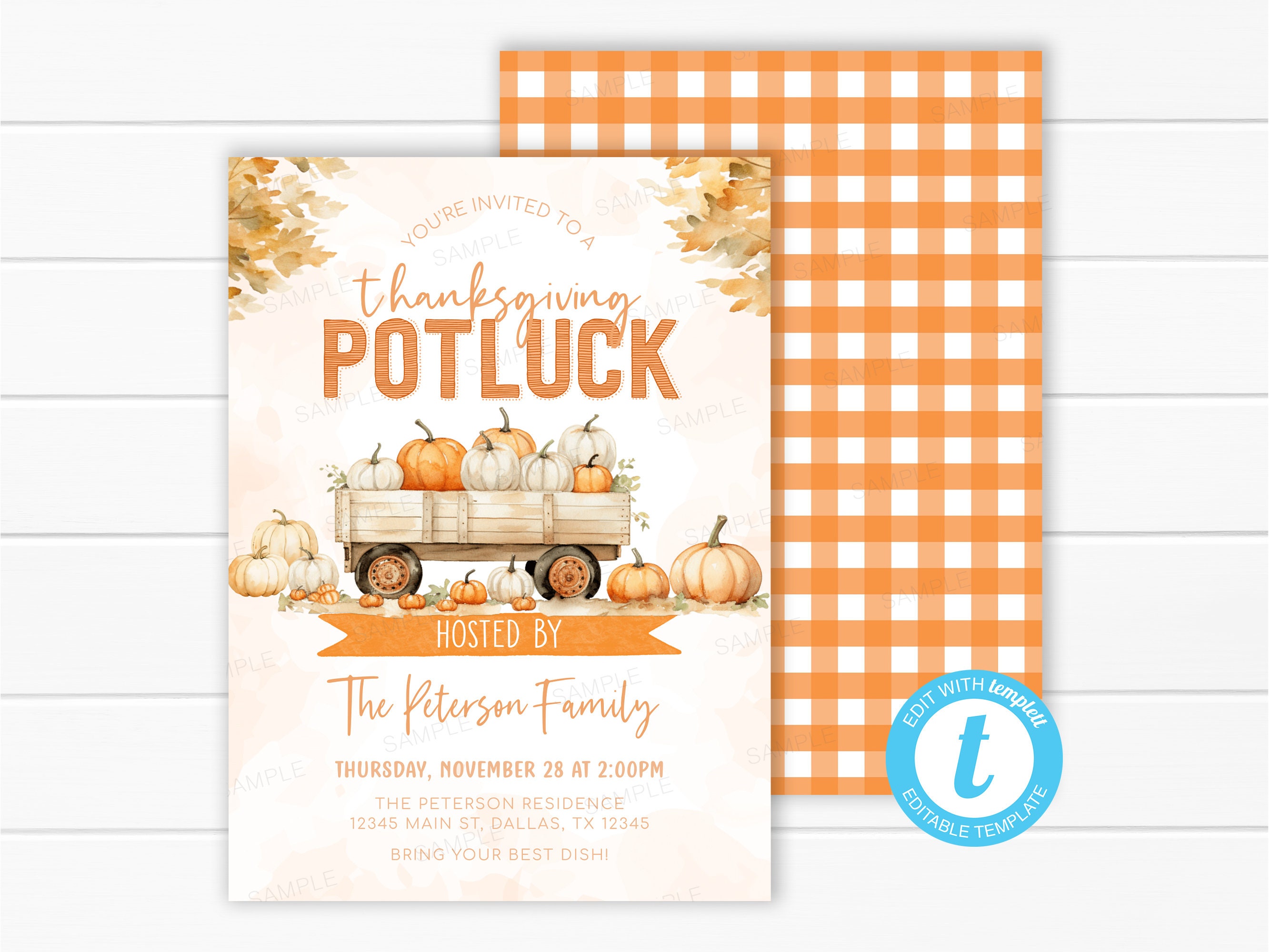 Potluck Invitation Family