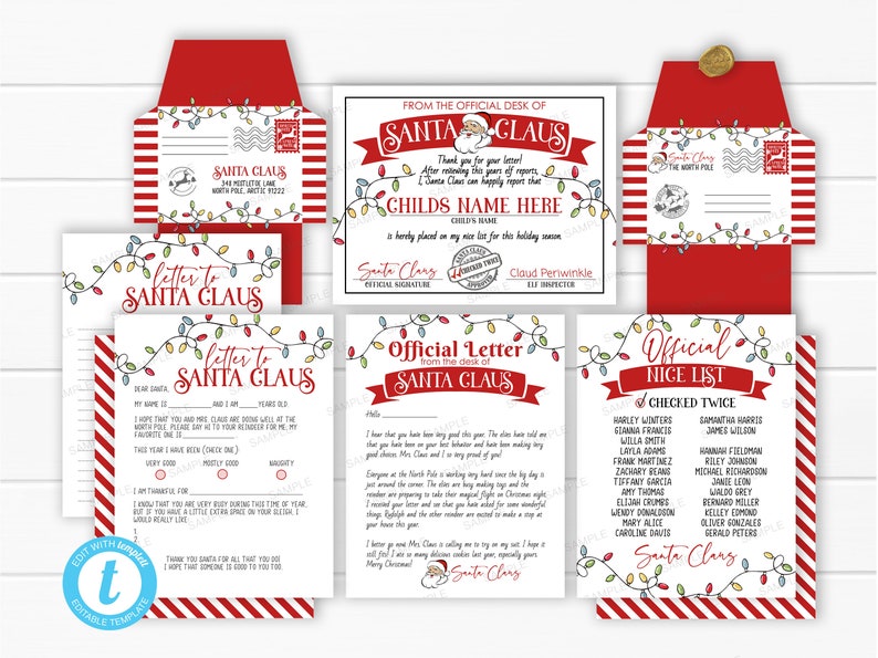 Letter to Santa Dear Santa Letter Christmas Wish List - Etsy
