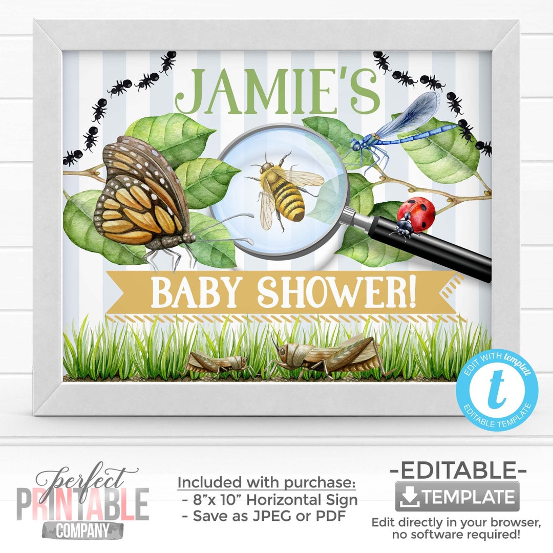 Bug Insect Welcome Sign, Bug Insect Baby Shower Sign, Bug Insect Baby ...