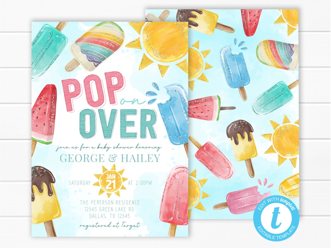 Popsicle Baby Shower Invitation, Popsicle Invite, Ready to Pop ...