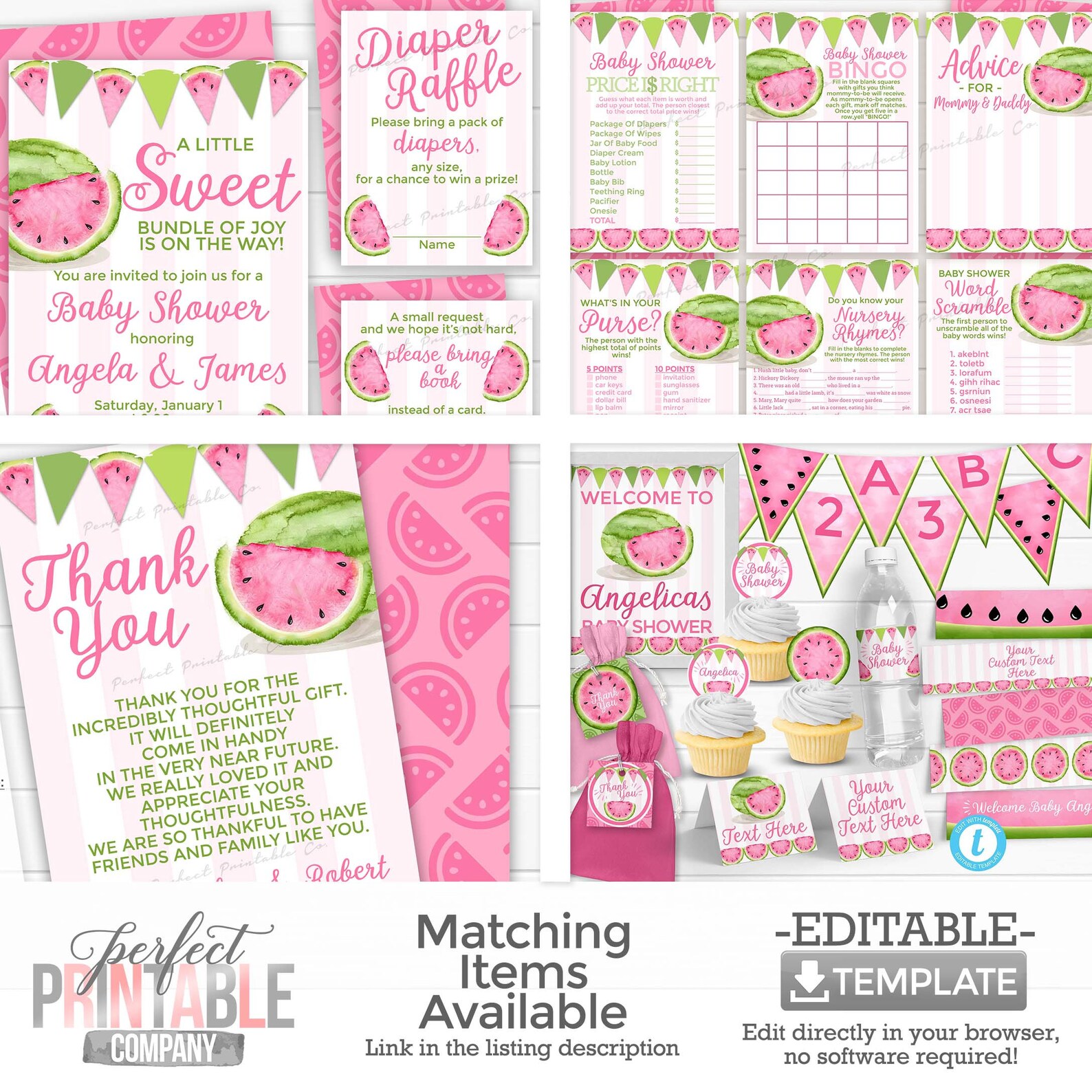 Watermelon Baby Shower Decorations Watermelon Baby Shower - Etsy