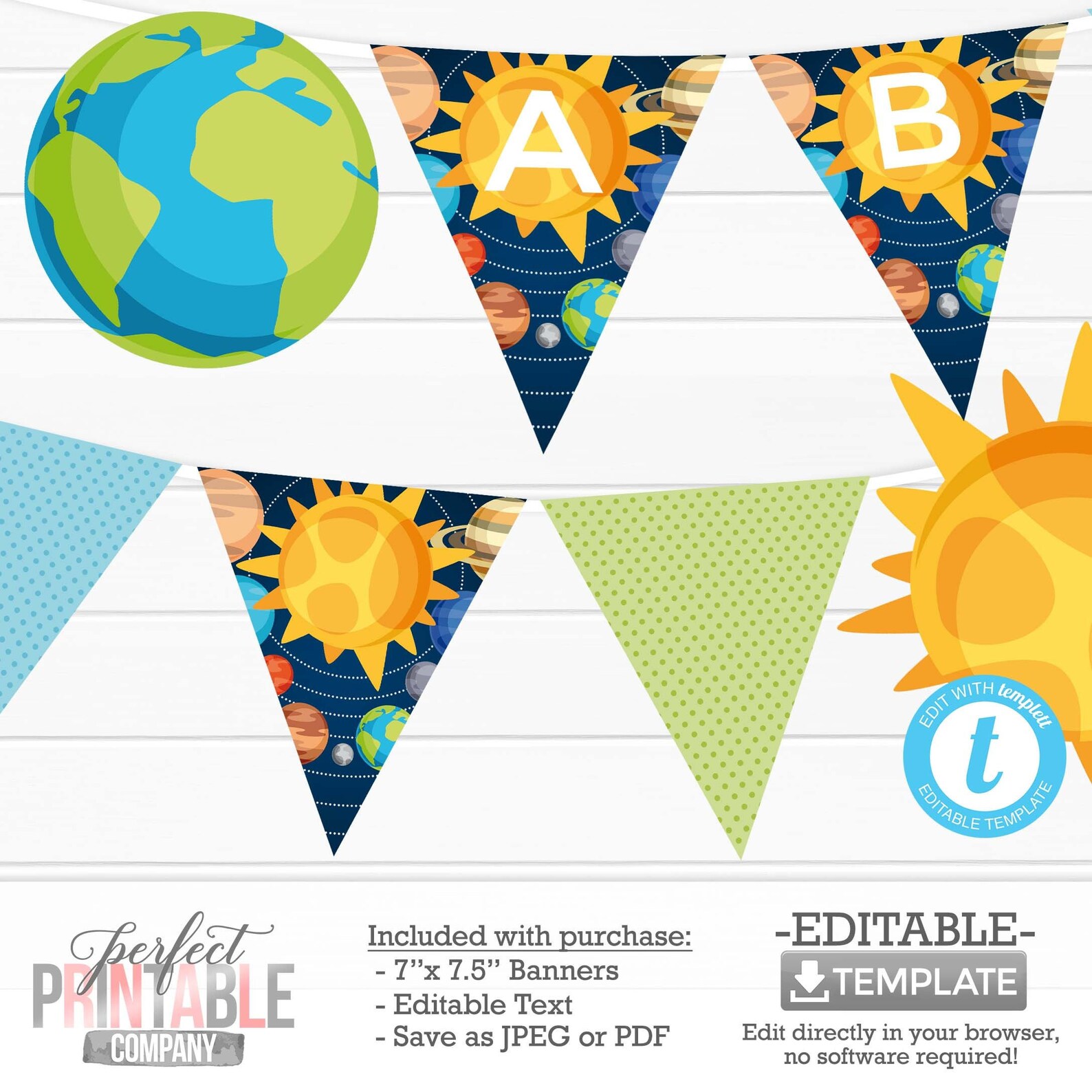 Outer Space Banner Planet Banner Happy Birthday Banner Baby | Etsy