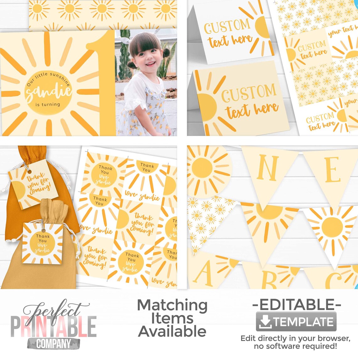 You Are My Sunshine Birthday Party Decorations Summer - Etsy