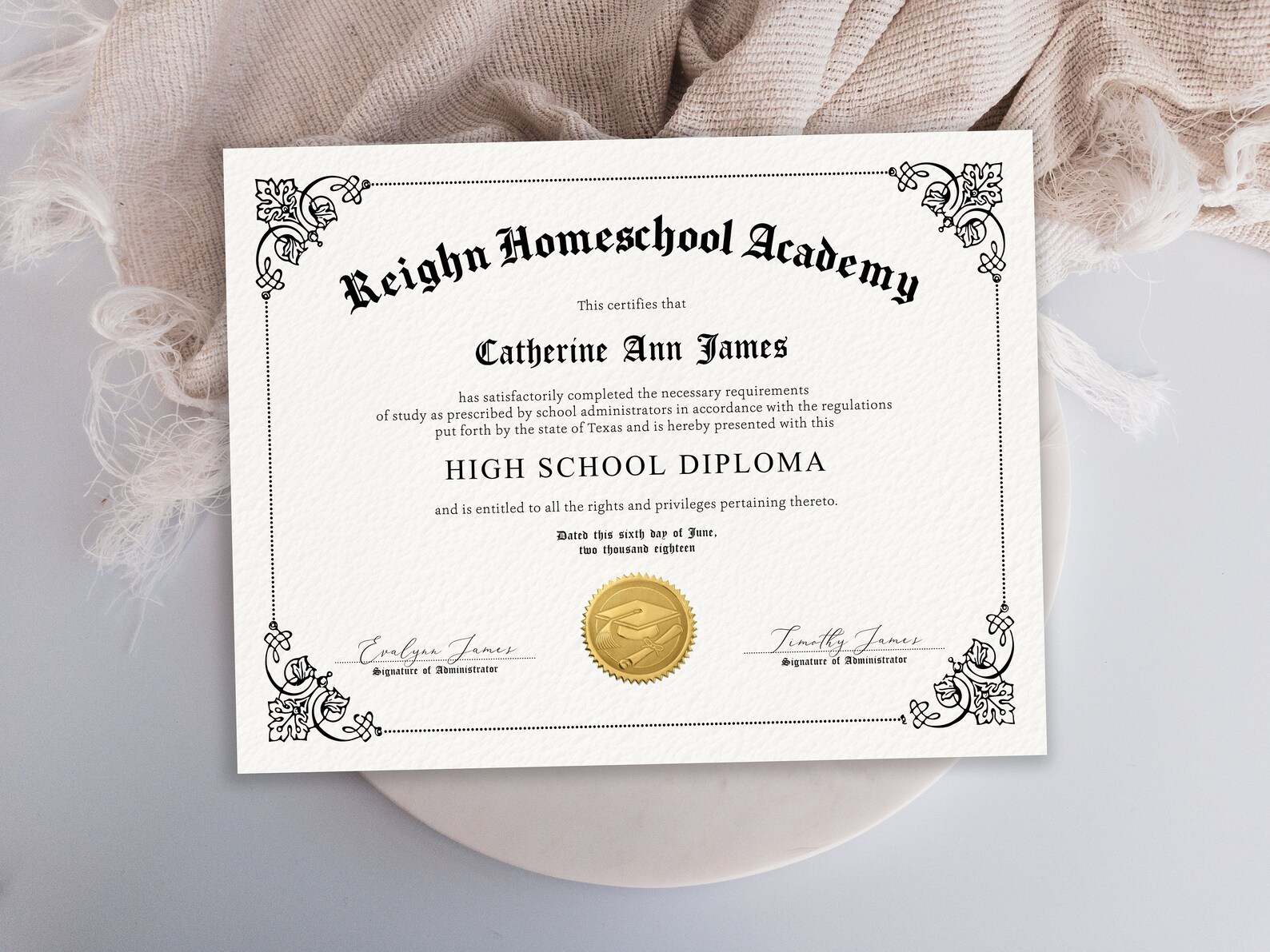 Editable Homeschool Diploma Template, High School Diploma, High School ...