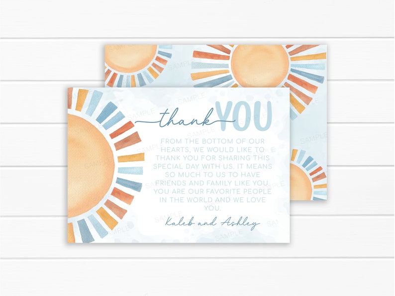 Sunshine Thank You Card Template Sun Thank You Note Thank You Letter ...