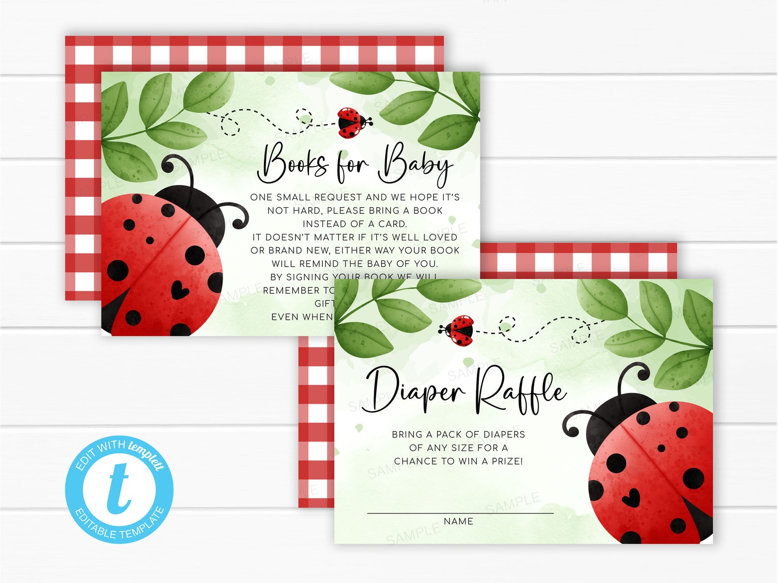 Ladybug Invitation Insert Set Ladybug Books for Baby Ladybug - Etsy