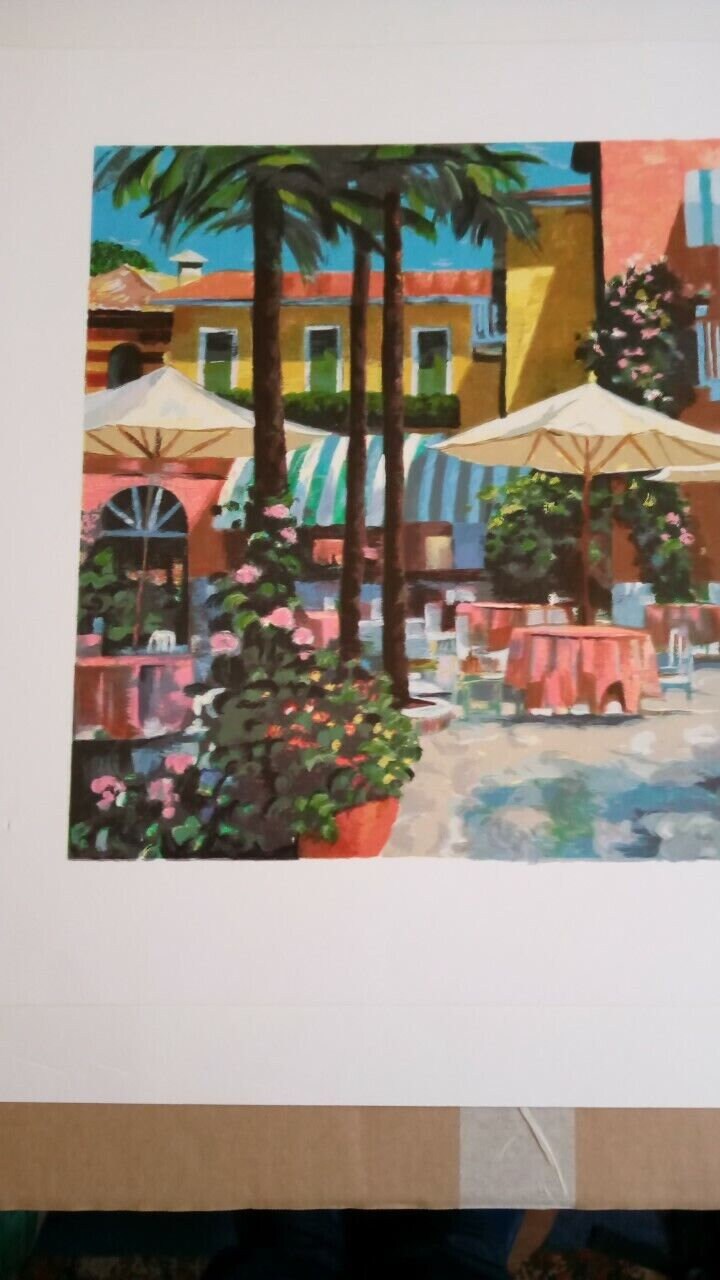 Howard Behrens "inn at Lake Garda" Serigraph on Paper, Artist Print ...