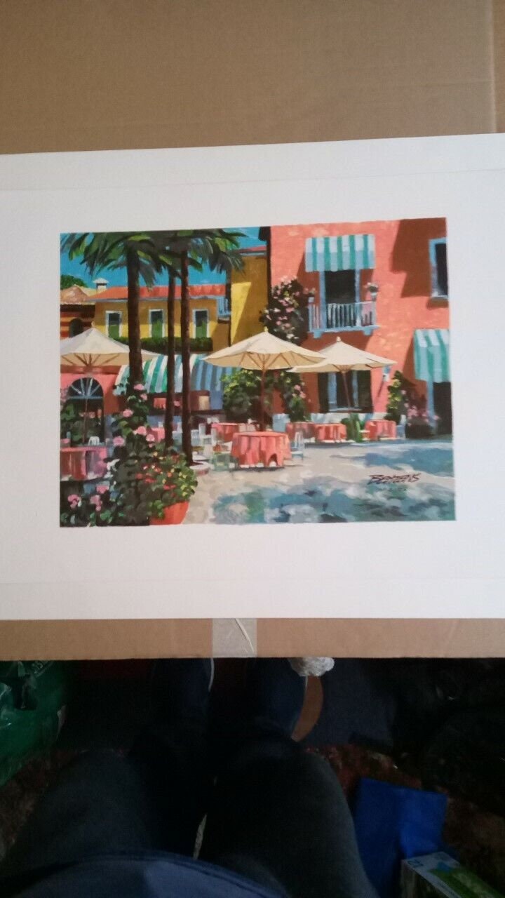 Howard Behrens "inn at Lake Garda" Serigraph on Paper, Artist Print ...