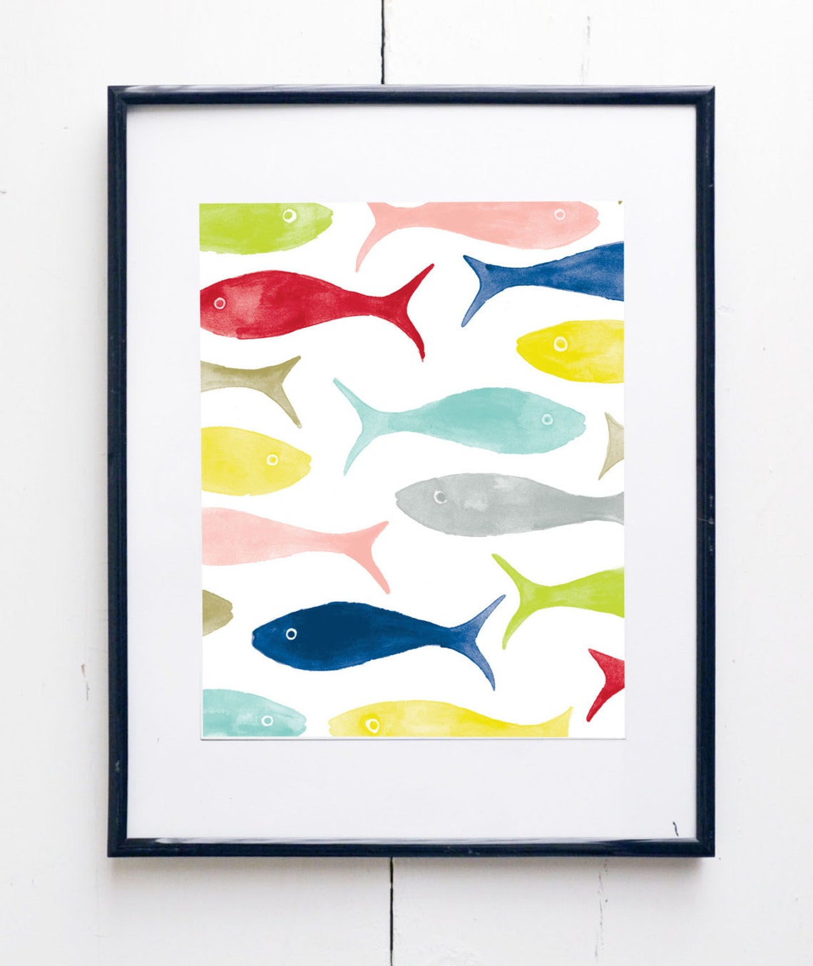 Fishie Watercolor Print - Smc. Originals, Watercolor Painting, Rustic ...