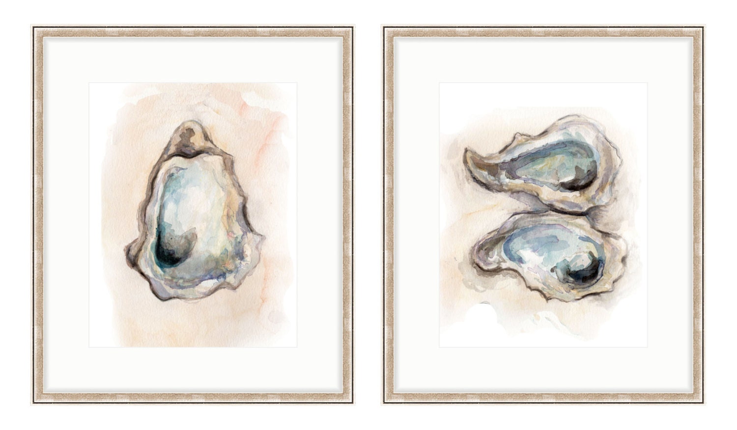 Set of 2 Oysters Prints Smc. Originals Nautical Ocean - Etsy