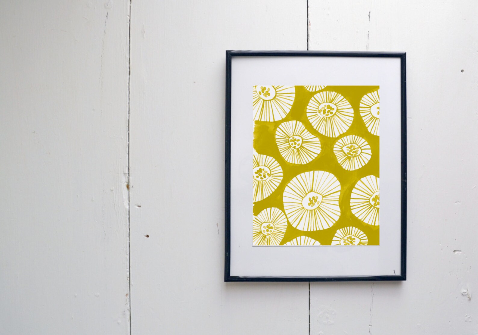 Mod Flower Watercolor Print - Watercolor Painting, Rustic, Modern ...