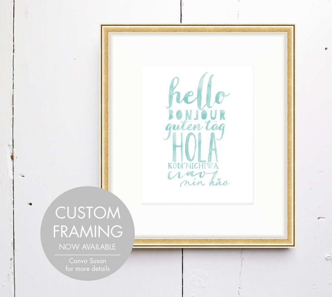 Hello Watercolor Print - Smc. Originals, Watercolor Painting, Nursery ...