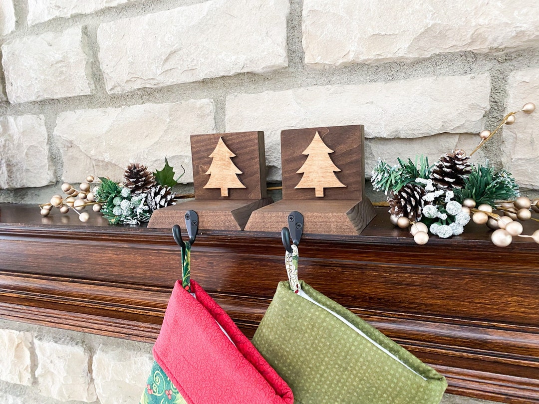 Tree Stocking Holder Wood Stocking Holder Stocking Holder for Mantle ...