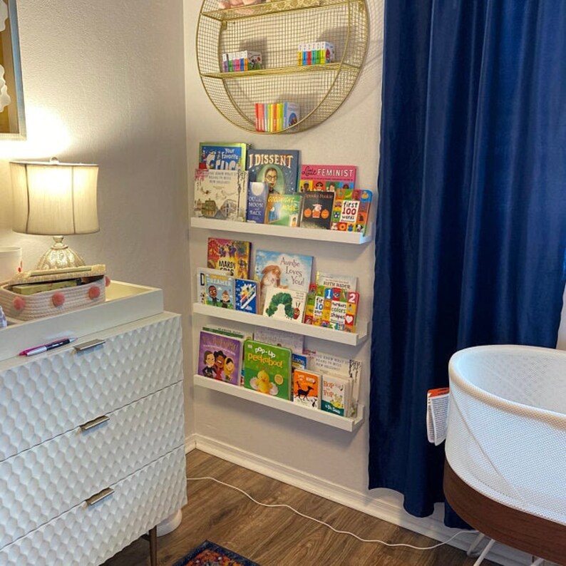 White Floating Shelves Ledge Shelf Book Shelf Wooden | Etsy