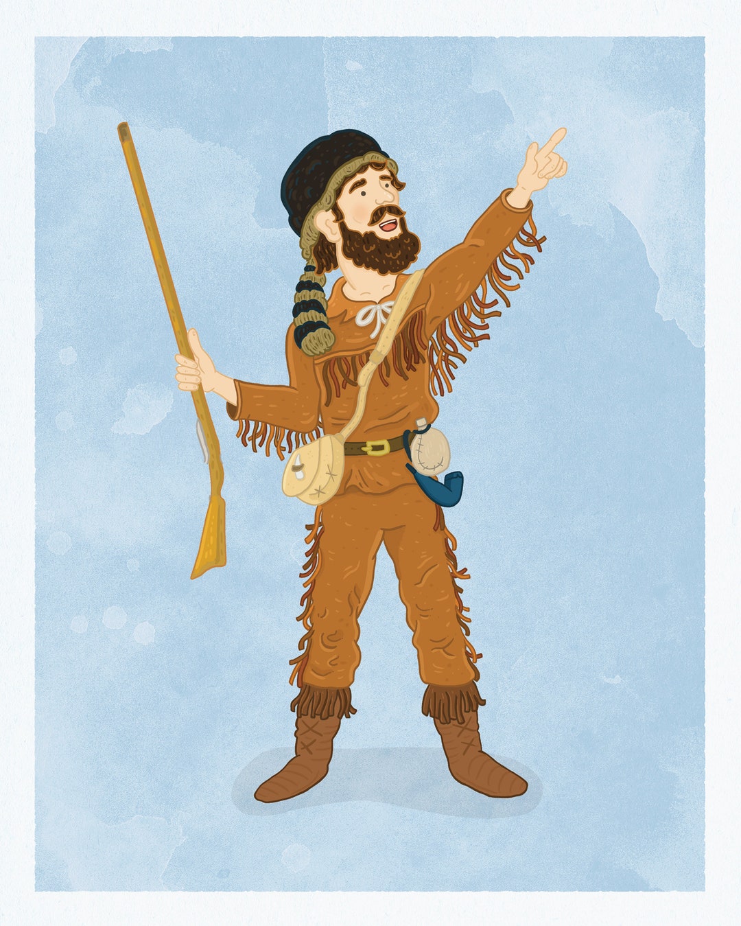 West Virginia Mountaineer Mascot Print - Etsy
