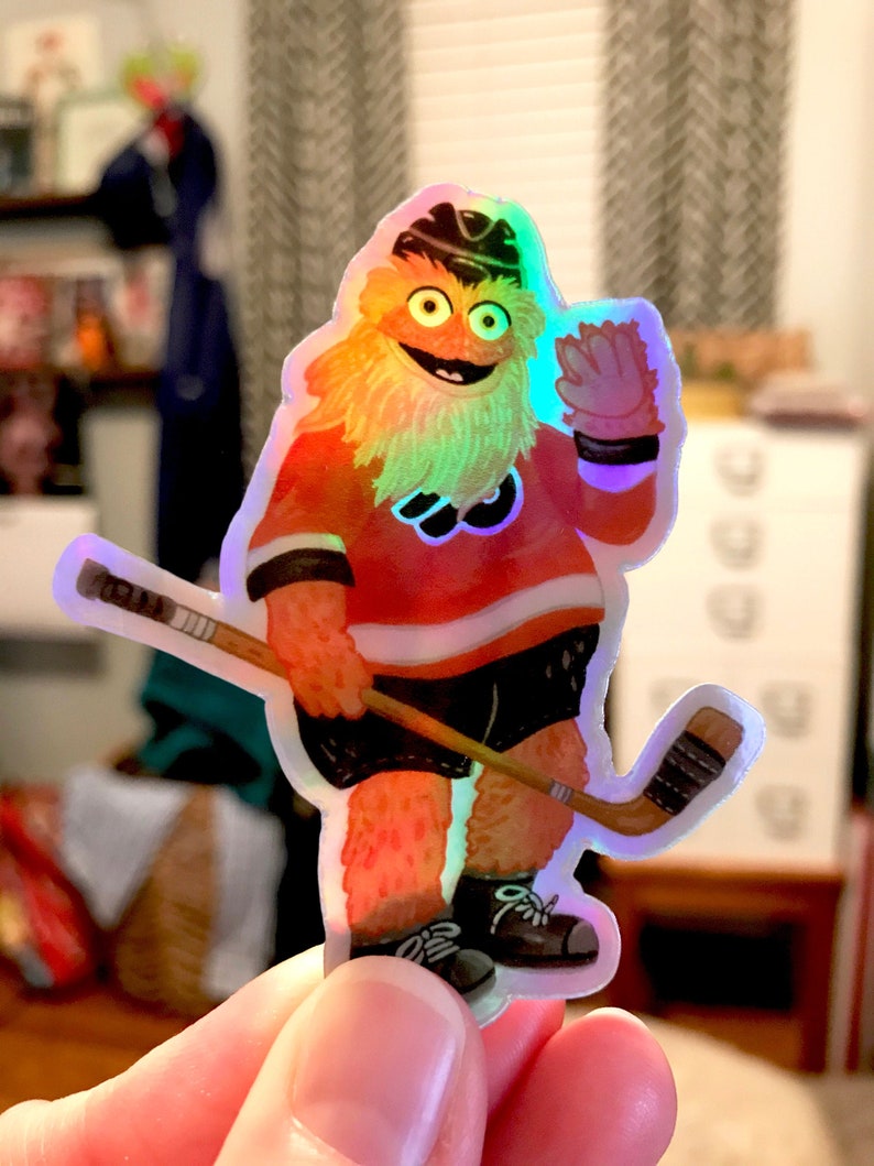 Gritty Mascot Holographic Sticker 3 Tall Waterproof - Etsy