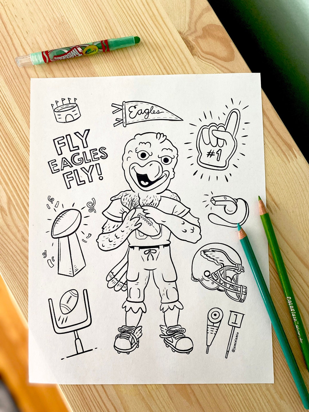 Swoop Coloring Page for Kids and Adults - Philadelphia Eagles the Big ...