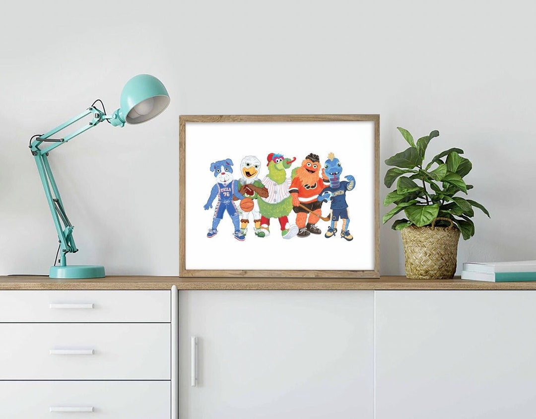 Five Philly Mascots Print (phanatic, Gritty, Swoop, Franklin, Phang) - Etsy