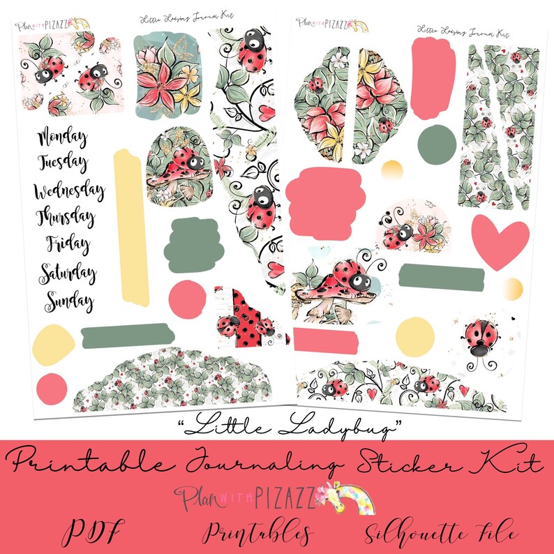 LITTLE Ladybug//printable Journal Kit // Printable PDF // Cut - Etsy