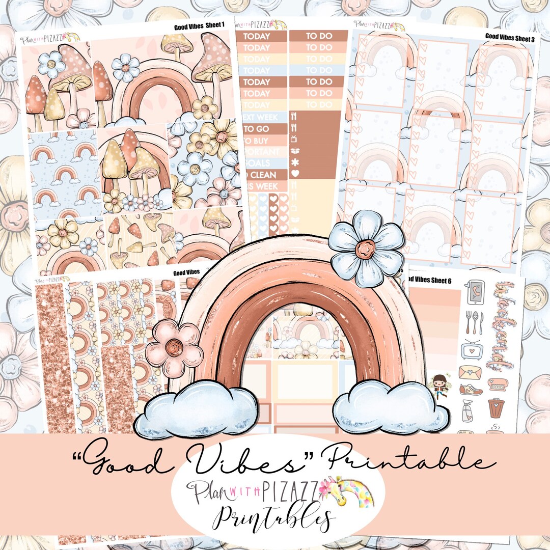 GOOD Vibes//printable Weekly Kit // Printable PDF // Cut Line Files ...