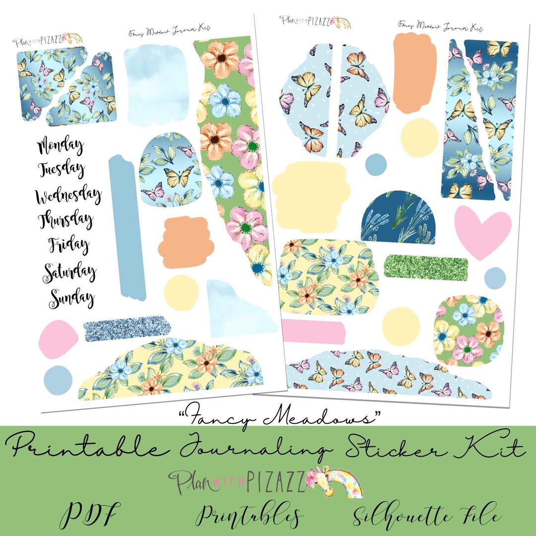 FANCY Meadow//printable Journal Kit // Printable PDF // Cut Line Files ...