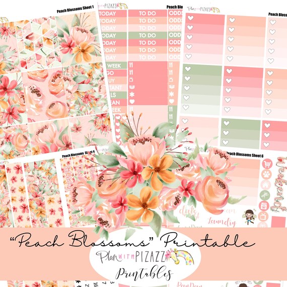 PEACH Blossoms//printable Weekly Kit // Printable PDF // Cut - Etsy