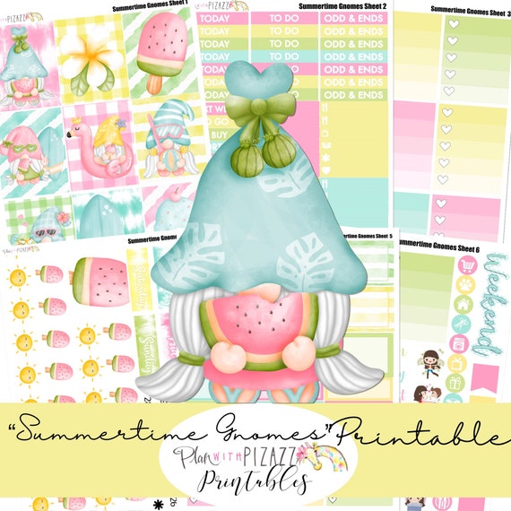 SUMMERTIME Gnomes//printable Weekly Kit // Printable PDF // - Etsy