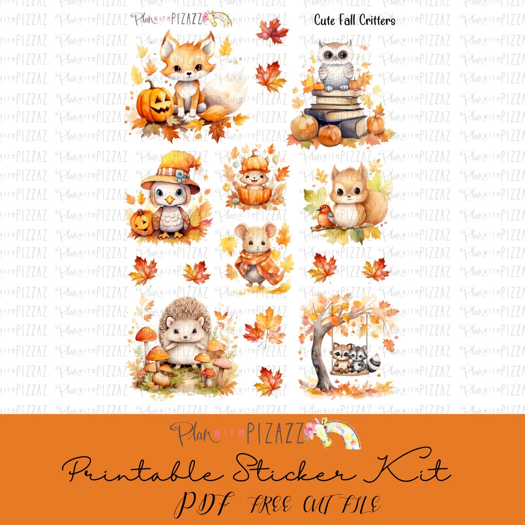 Cute Fall Critters 1 Deco /printable Deco Sticker Sheets Printable PDF ...
