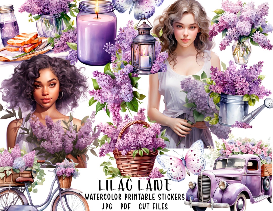 LILAC Lane//printable Deco Sticker Sheets Printable PDF //cut Line ...