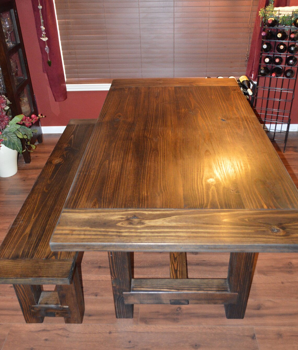 Farmhouse Table and Bench - Etsy