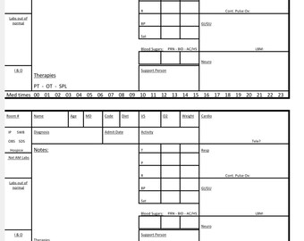 MED/SURG Nursing Report Sheet - Etsy