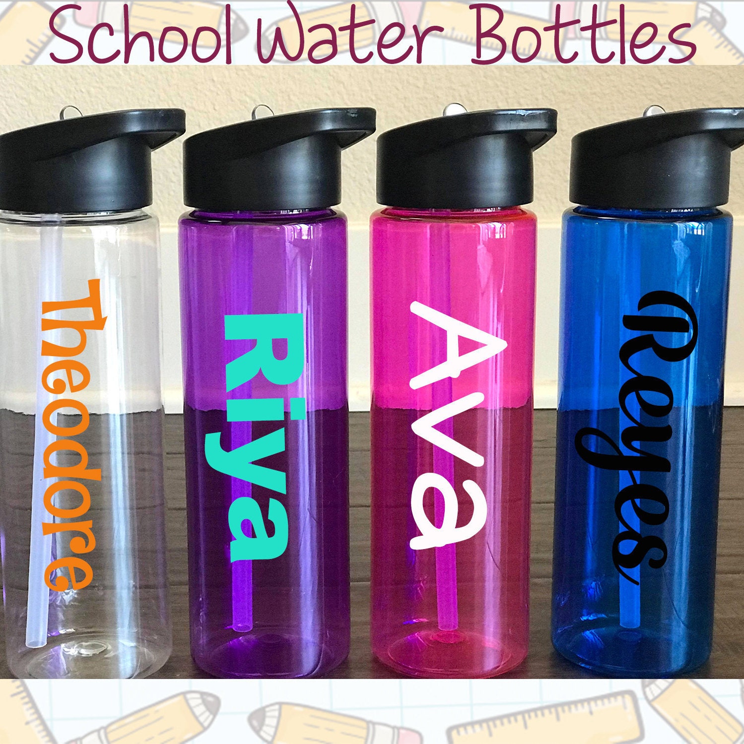 Personalized Water Bottle Name Water Bottles Name Etsy Personalized Water Bottle Name Water Bottles Name Etsy