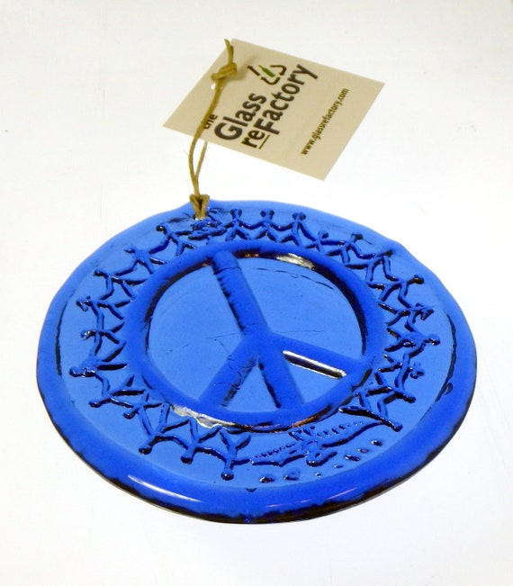 Peace Sign recycled bottle suncatcher window ornament | Etsy