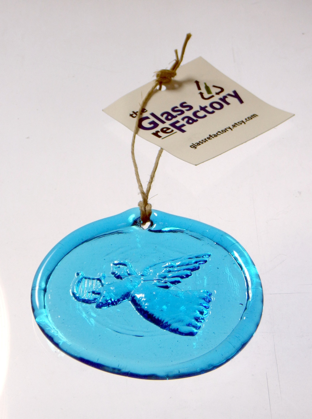 Harp Angel Recycled Glass Suncatcher, Angel Ornament, Window Art - Etsy