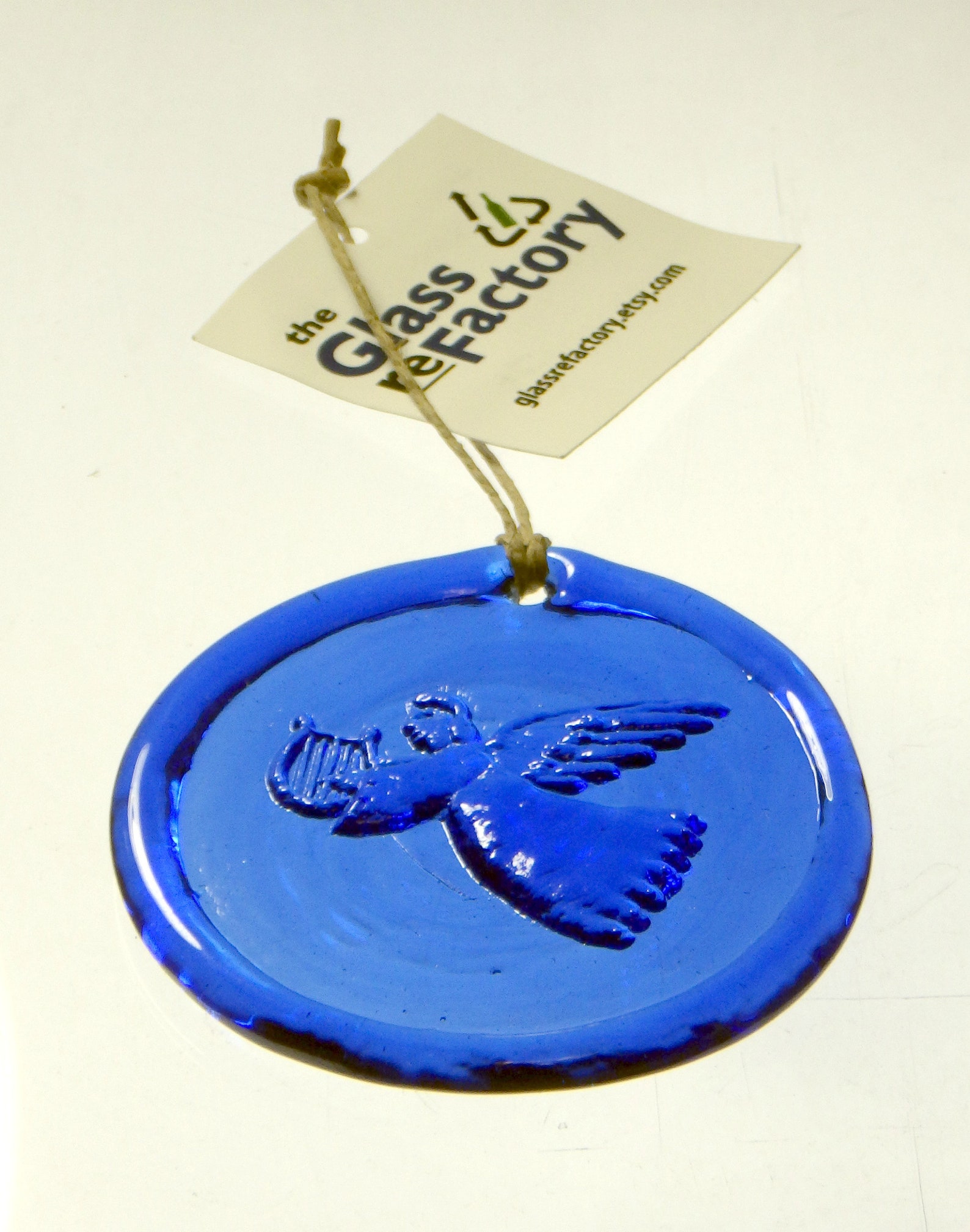 Harp Angel Recycled Glass Suncatcher, Angel Ornament, Window Art - Etsy