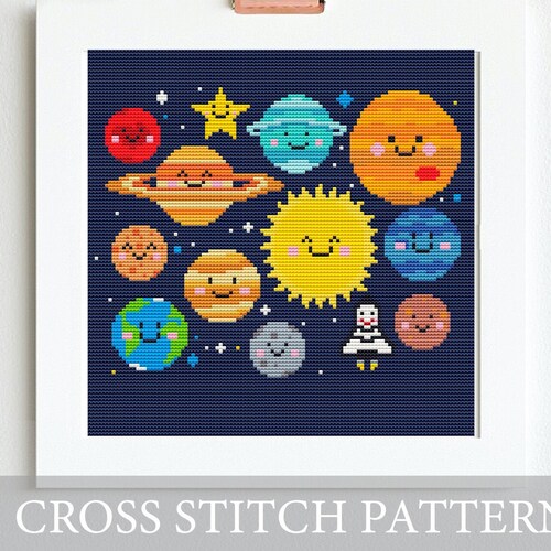 Solar System Cross Stitch Pattern Needlepoint Pattern - Etsy
