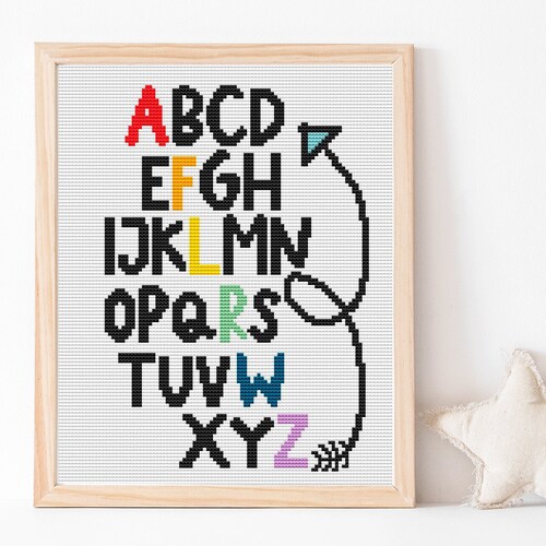 Alphabet Cross Stitch Pattern Kids Alphabet Letters | Etsy