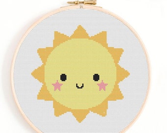 Sun cross stitch | Etsy