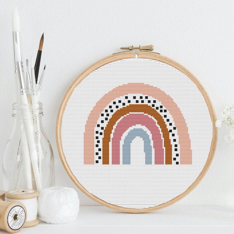 Cross Stitch Kit Rainbow - Etsy