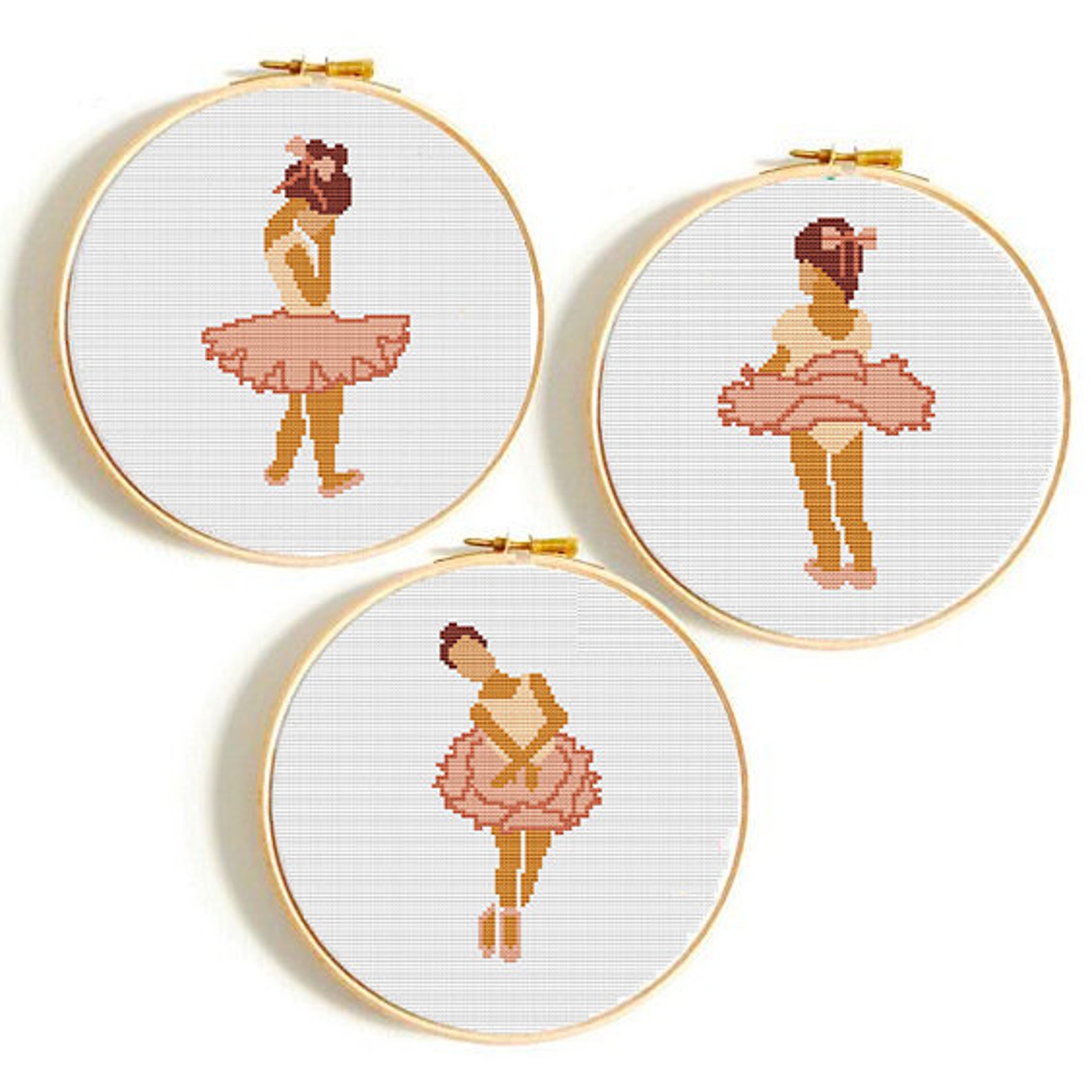 Set of 3 Ballerina Cross Stitch Pattern Ballet dancer cross | Etsy