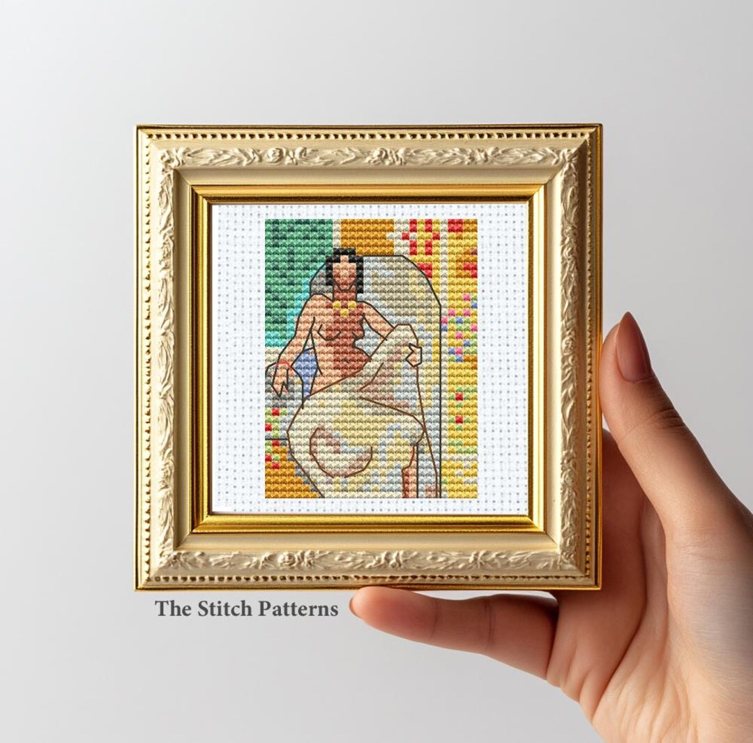 Yellow Odalisque, Henry Matisse Mini Cross Stitch Pattern Art, Modern ...