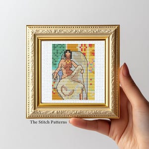 Yellow Odalisque, Henry Matisse Mini Cross Stitch Pattern Art, Modern ...