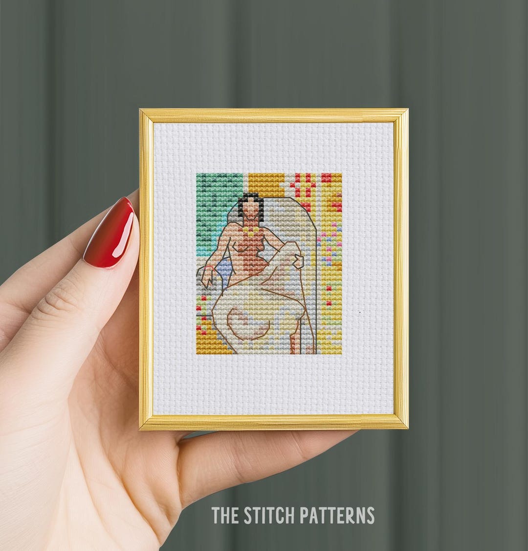 Yellow Odalisque, Henry Matisse Mini Cross Stitch Pattern Art, Modern ...