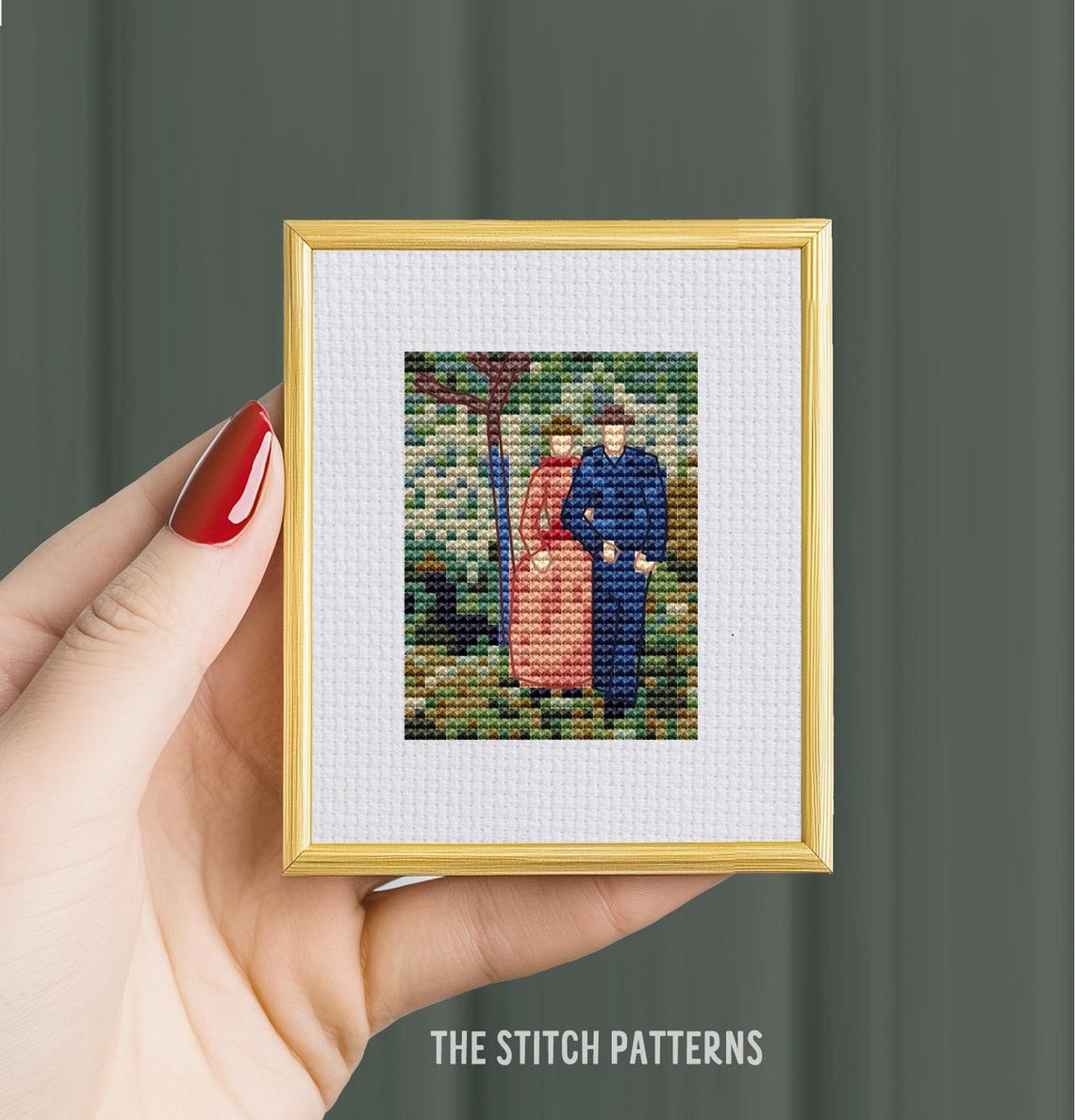 Van Gogh Cross Stitch Pattern: Garden With Courting Couples (PDF) Mini ...